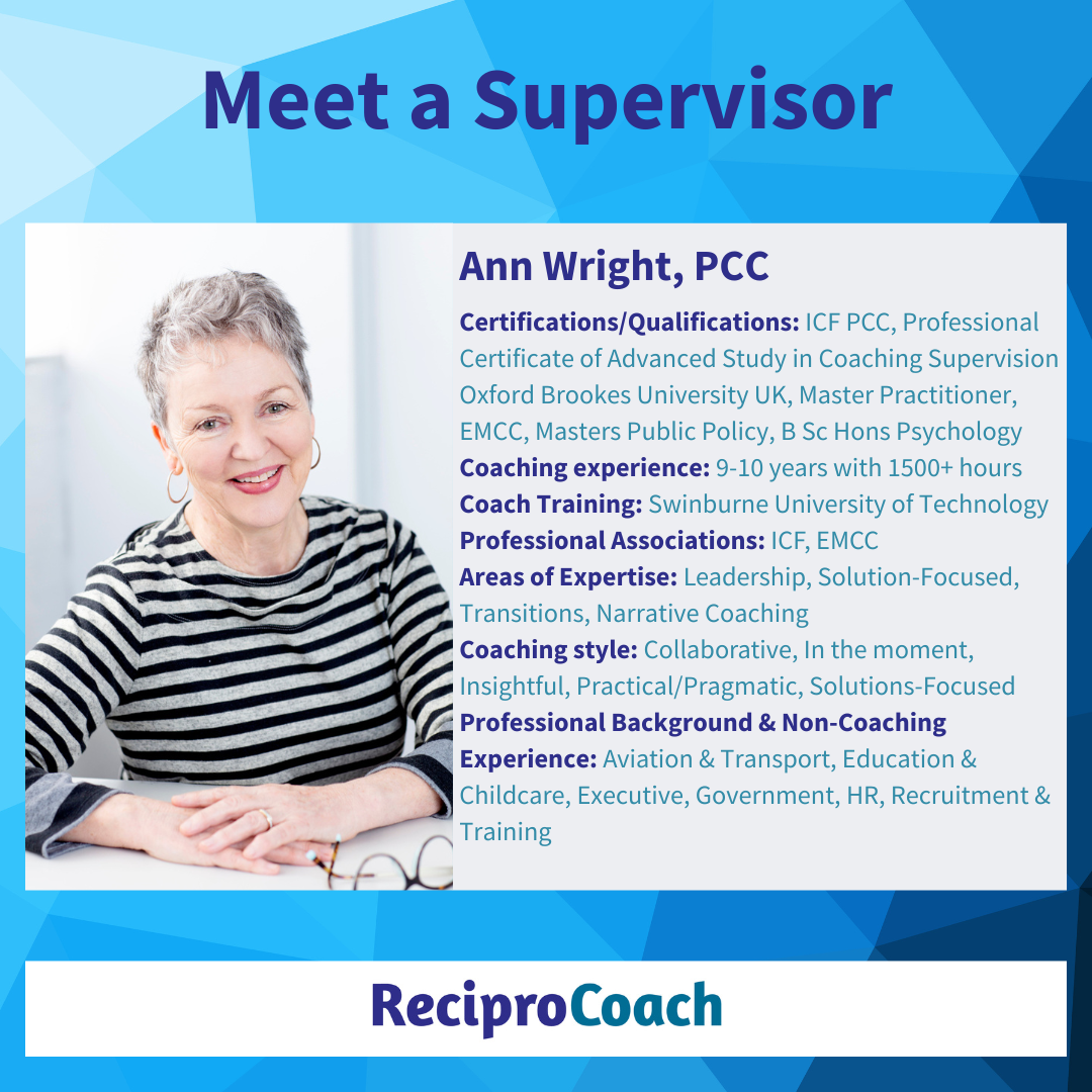 Meet our newest Supervisor: Ann Wright, PCC - ReciproCoach
