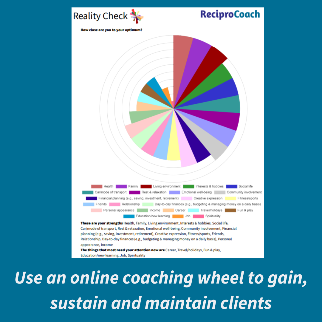 Use an online coaching wheel to gain, sustain and maintain clients ...